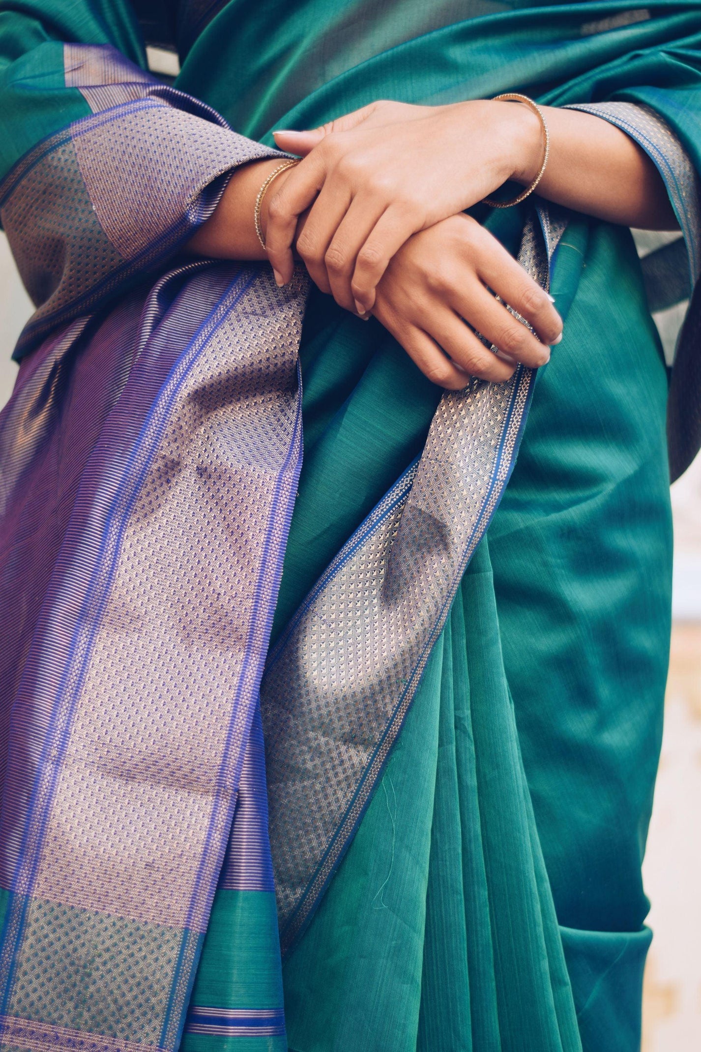 Maheswari Handloom saree - Seher - Green zari – Kaisori