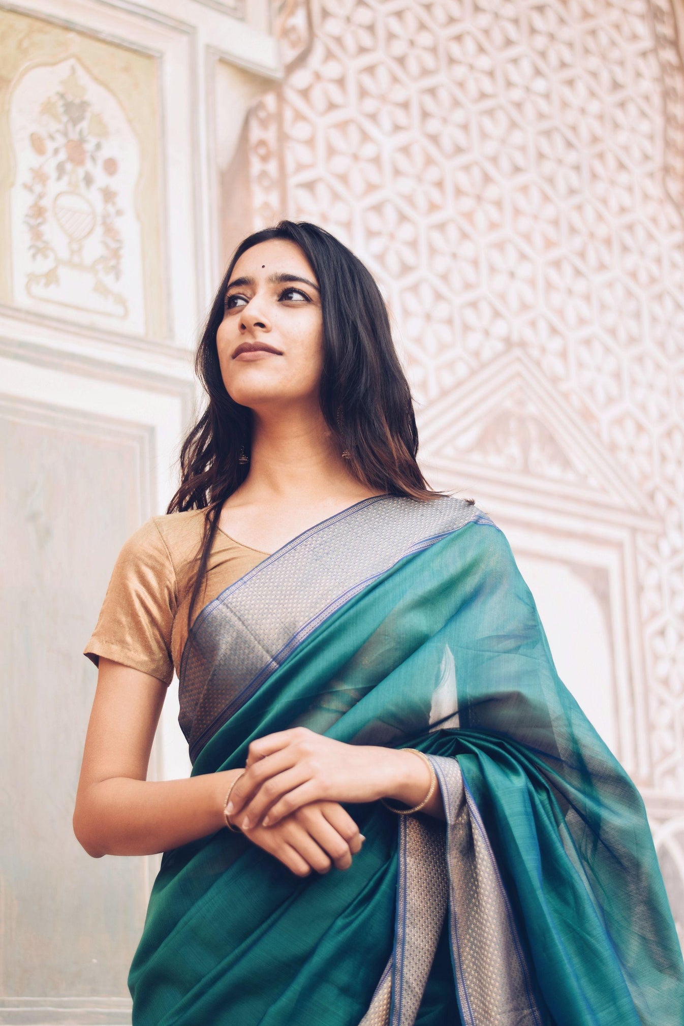 Maheswari Handloom saree - Seher - Green zari – Kaisori